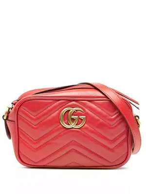 Gucci Gg Marmont Matelassé Mini Crossbody Bag - Red