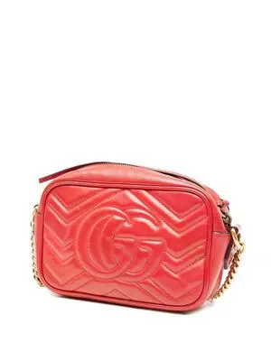 Gucci Gg Marmont Matelassé Mini Crossbody Bag - Red
