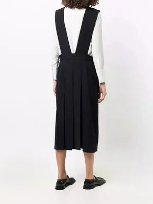 Comme Des Garçons 2000s Pleated Midi Skirt With Suspenders