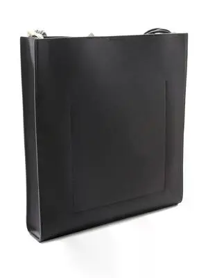 JIL SANDER Tangle Leather Shoulder Bag - Black