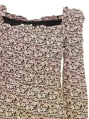 Maje Puff-sleeved Floral Mini Dress