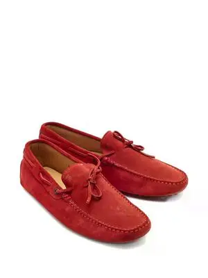 TOD'S Suede Tassel Loafers - Red