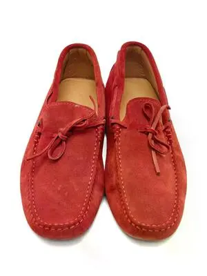 TOD'S Suede Tassel Loafers - Red