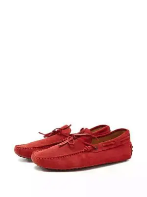 TOD'S Suede Tassel Loafers - Red