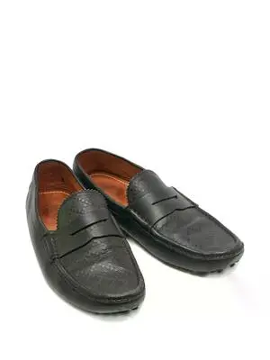 Gucci Diamante Leather Loafers - Black