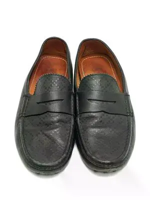 Gucci Diamante Leather Loafers - Black