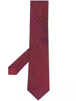 Hermès 2000s Geometric Silk Neck Tie - Red