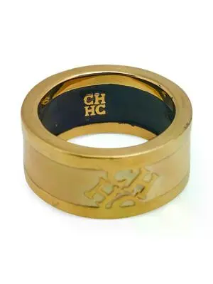 Carolina Herrera Enamel Ch Logo Ring