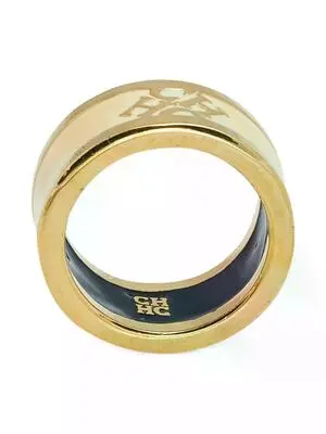 Carolina Herrera Enamel Ch Logo Ring