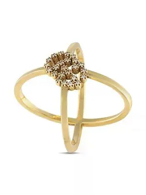 Gucci 18k Yellow Double G Diamond Ring - Gold