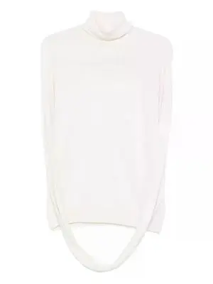 MAISON MARGIELA 1990s Turtleneck Wool Sweater - White