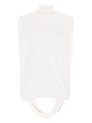 MAISON MARGIELA 1990s Turtleneck Wool Sweater - White