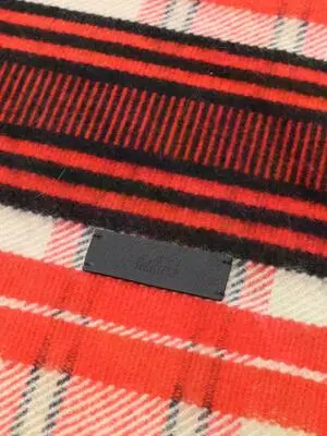 Hermès 2010s Plaid Cashmere Scarf - Red