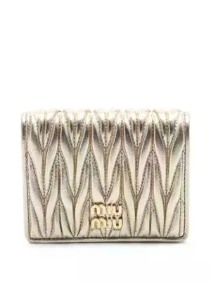 Miu Miu 2010-2025 Metallic Matelasse Wallet Small Wallets - Gold