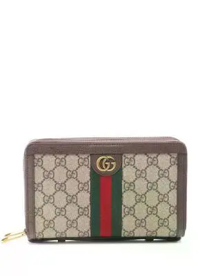 Gucci 2016-2025 Gg Supreme Ophidia Card Case Wallet Long Wallets - Brown