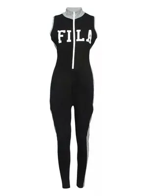 FILA Logo Zip-up Jumpsuit - Black