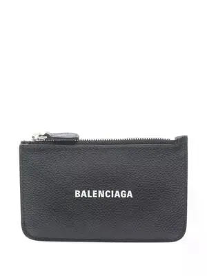Balenciaga 2010-2025 Leather Cash Coin Pouch - Black