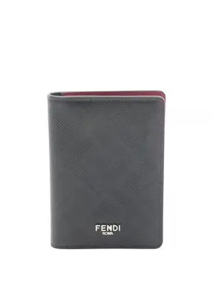 Fendi 2010-2025 Ff Leather Shadow Card Holder - Black