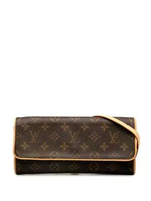 LOUIS VUITTON Monogram Pochette Twin Gm Crossbody Bag - Brown
