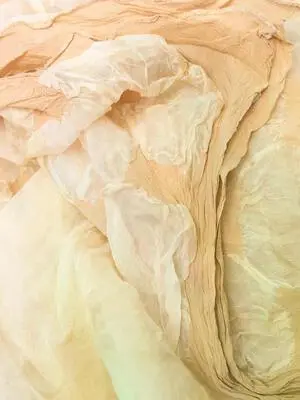 Issey Miyake 2000s Creased Effect Sheer Silk Scarf