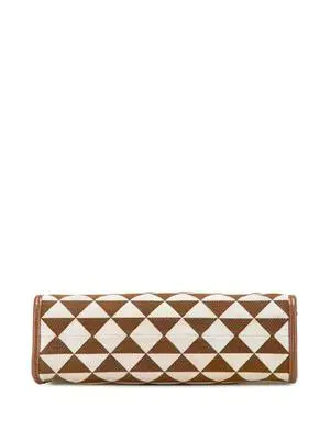 Prada Small Canvas Symbole Triangolo Satchel - Brown