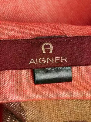 AIGNER 2024 Pre-owned Cotton Patterned Scarf - Red
