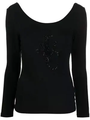 Versace 2000s Sequinned Long-sleeved Top
