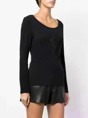 Versace 2000s Sequinned Long-sleeved Top