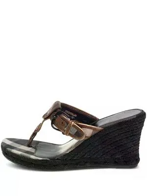 Burberry Metallic Wedge Sandals