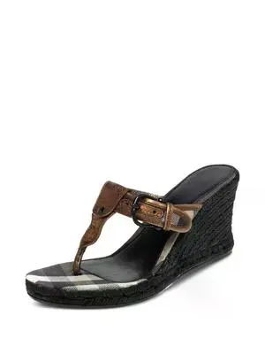 Burberry Metallic Wedge Sandals