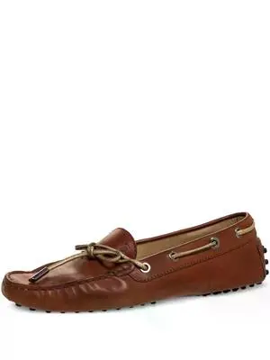 TOD'S Bow Leather Loafers - Brown