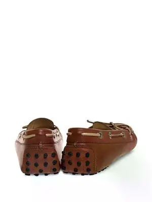TOD'S Bow Leather Loafers - Brown