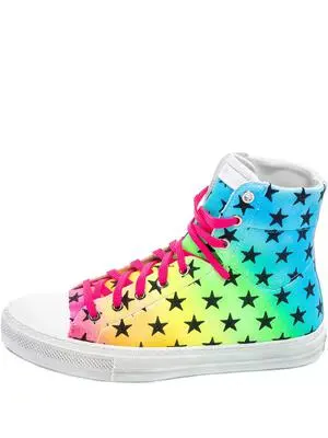 Amiri Star-print Leather High-top Sneakers - Blue