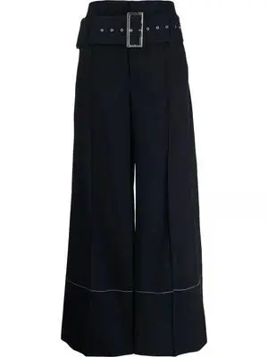 Celine Belted Wide-leg Trousers