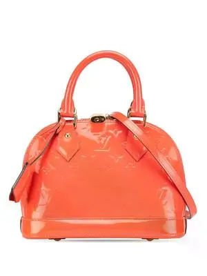 LOUIS VUITTON 2015 Monogram Vernis Alma Bb Satchel - Orange