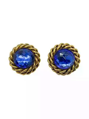 JENNIFER GIBSON JEWELLERY 1980s Butler & Wilson -tone Crystal Clip-on Earrings - Gold