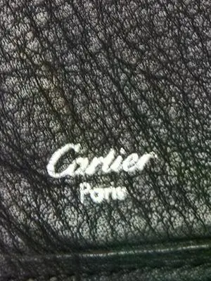 CARTIER Logo-embroidered Leather Wallet