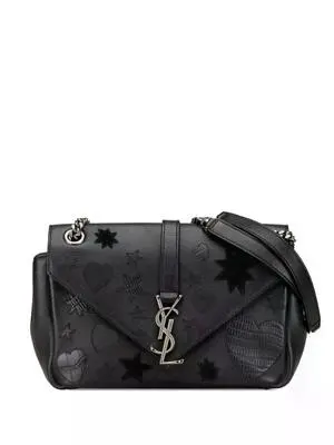Saint Laurent Pre-owned Medium Monogram Heart Patchwork Chain Wallet