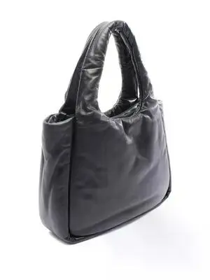 Prada 2010s Triangle-logo Leather Tote Bag