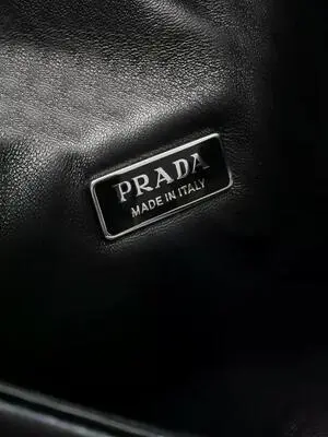 Prada 2010s Triangle-logo Leather Tote Bag