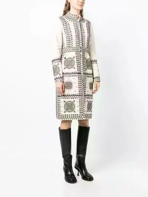 Valentino Garavani Embroidered High-neck Coat