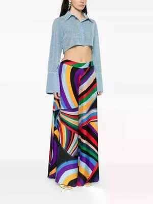 Emilio Pucci Iride Print Silk Trousers