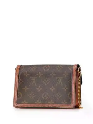 LOUIS VUITTON Monogram Reverse Dauphine Wallet On Chain - Brown