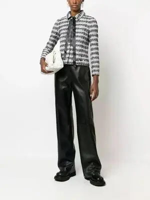 Valentino Garavani 2000s Woven Jacket With Pussy-bow Collar
