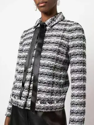 Valentino Garavani 2000s Woven Jacket With Pussy-bow Collar