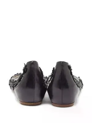 Dior Floral-appliqué Flat Pumps