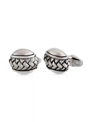 SCOTT KAY Braided-detail Cufflinks - Silver