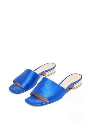 NICHOLAS KIRKWOOD Pearl Embellished Satin Sandals