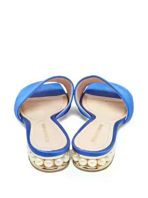 NICHOLAS KIRKWOOD Pearl Embellished Satin Sandals
