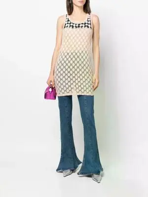 JEAN PAUL GAULTIER 2000s Polka Dot Sheer Tank Top